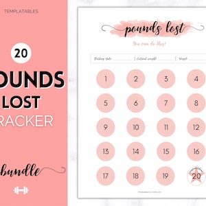 Pounds Lost Tracker, 20 Lbs, Pack of 5 Weight Loss Trackers, 10 20, 30 ...