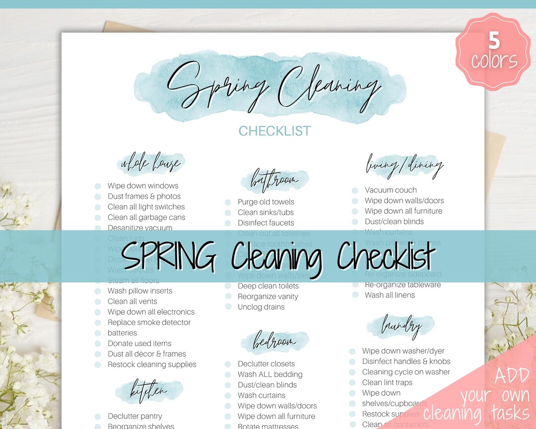 Spring Cleaning Checklist, Cleaning Schedule, Printable Cleaning ...
