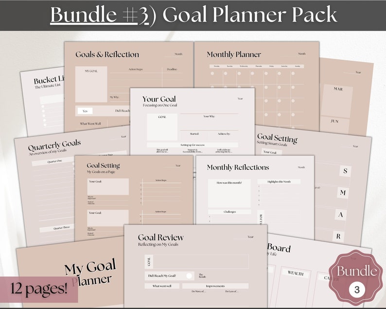 Ultimate LIFE Planner Bundle Printable Goal Planner Finances - Etsy