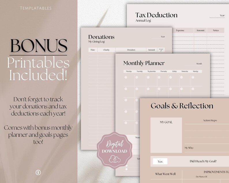 Financial Planner Printable BUNDLE Budget Template Savings - Etsy