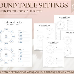 EDITABLE Wedding Seating Chart Templates, Round & Rectangle Tables ...
