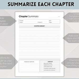 EDITABLE Chapter Summary Template, Study Guide, Textbook Outline Review ...