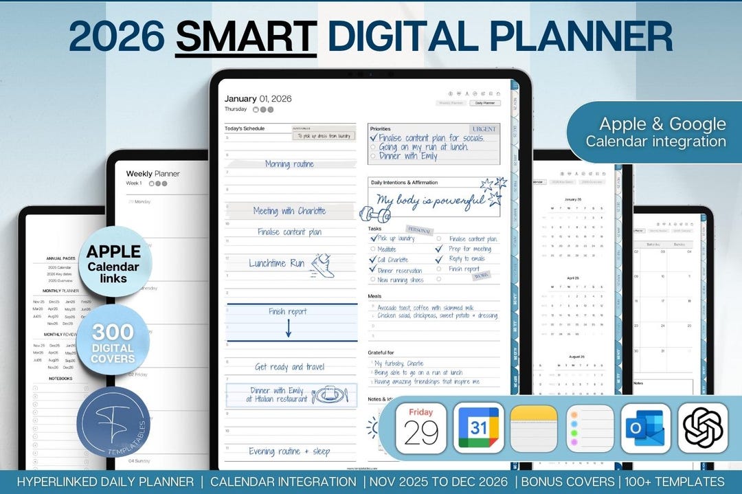 2026 Digital Daily Planner for Goodnotes, With Apple, Google & Chat GPT ...