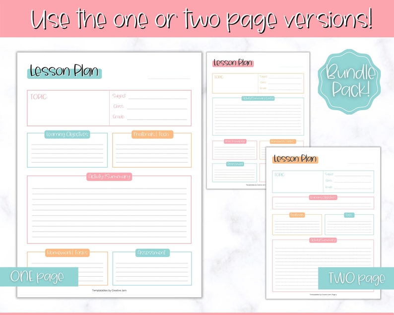 Lesson Plan Template, Lesson Planner Printable, Homeschool Teacher ...
