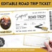 Road Trip Ticket Template, EDITABLE Family Road Trip Ticket, Ticket to ...