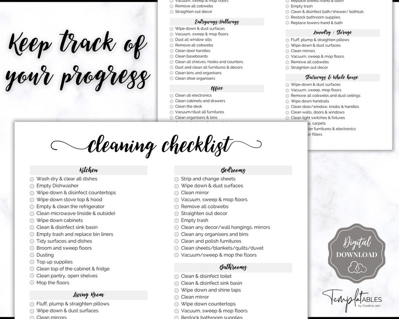 Master Cleaning Checklist Printable Cleaning Planner - Etsy UK