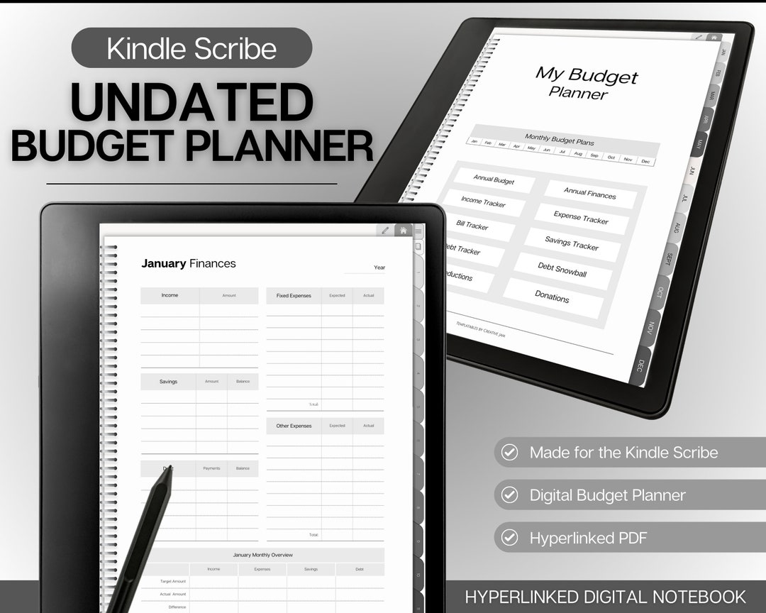 Kindle Scribe Templates, Digital Budget Planner, UNDATED Finance ...