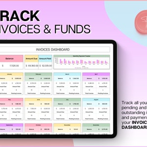 Invoice Tracker Spreadsheet, Small Business Invoice Tracking, Invoice ...