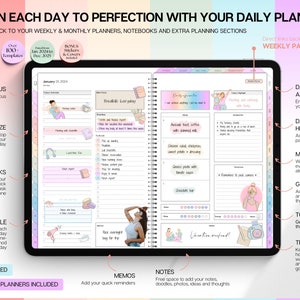 COLORFUL Digital Planner, 2024 2025 Goodnotes Planner, Daily Weekly ...