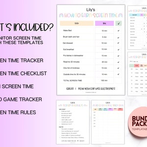 Editable Screen Time Checklist BUNDLE, Screentime Rules, to Do List for ...