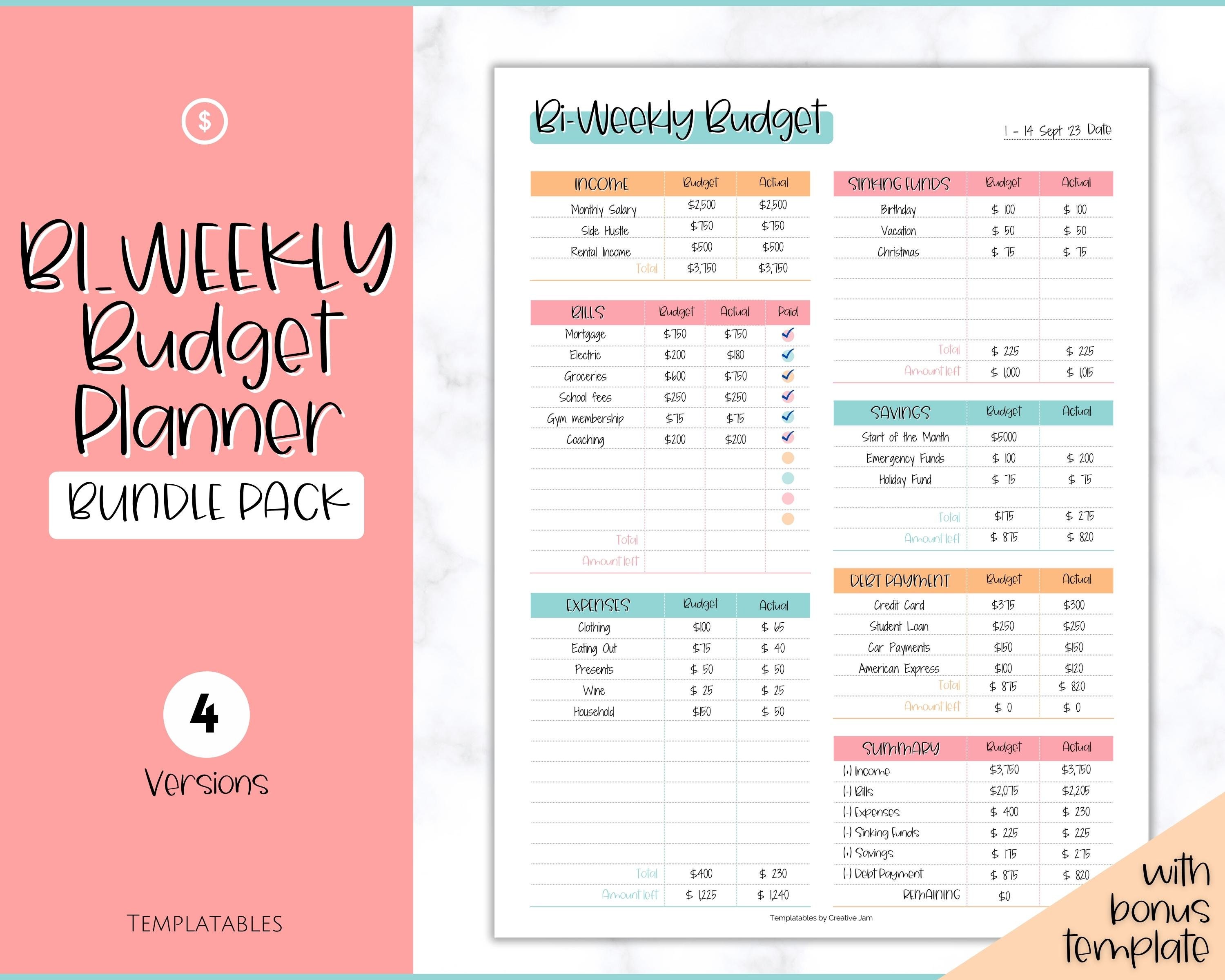 Cute Printable Budget - Etsy