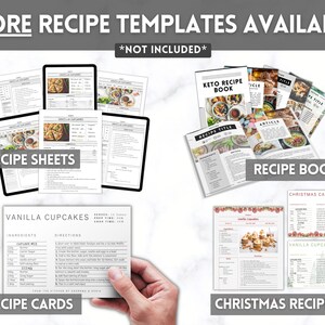 EDITABLE Recipe Card Template, Recipe Template, Recipe Cards Printable ...