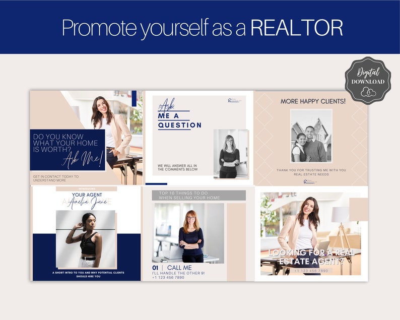 65 REAL ESTATE Facebook Post Templates. Realtor Facebook - Etsy