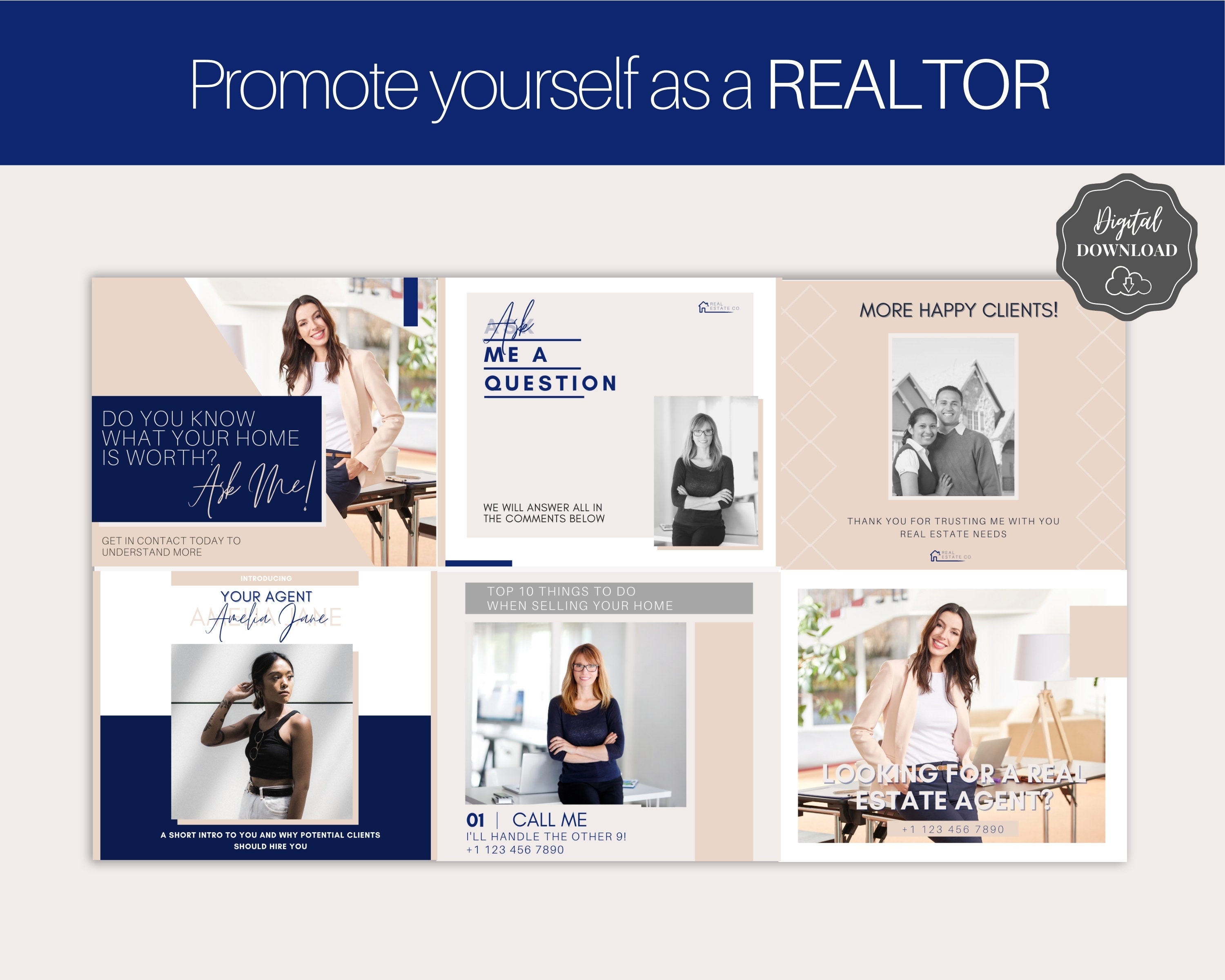 65 REAL ESTATE Facebook Post Templates. Realtor Facebook | Etsy