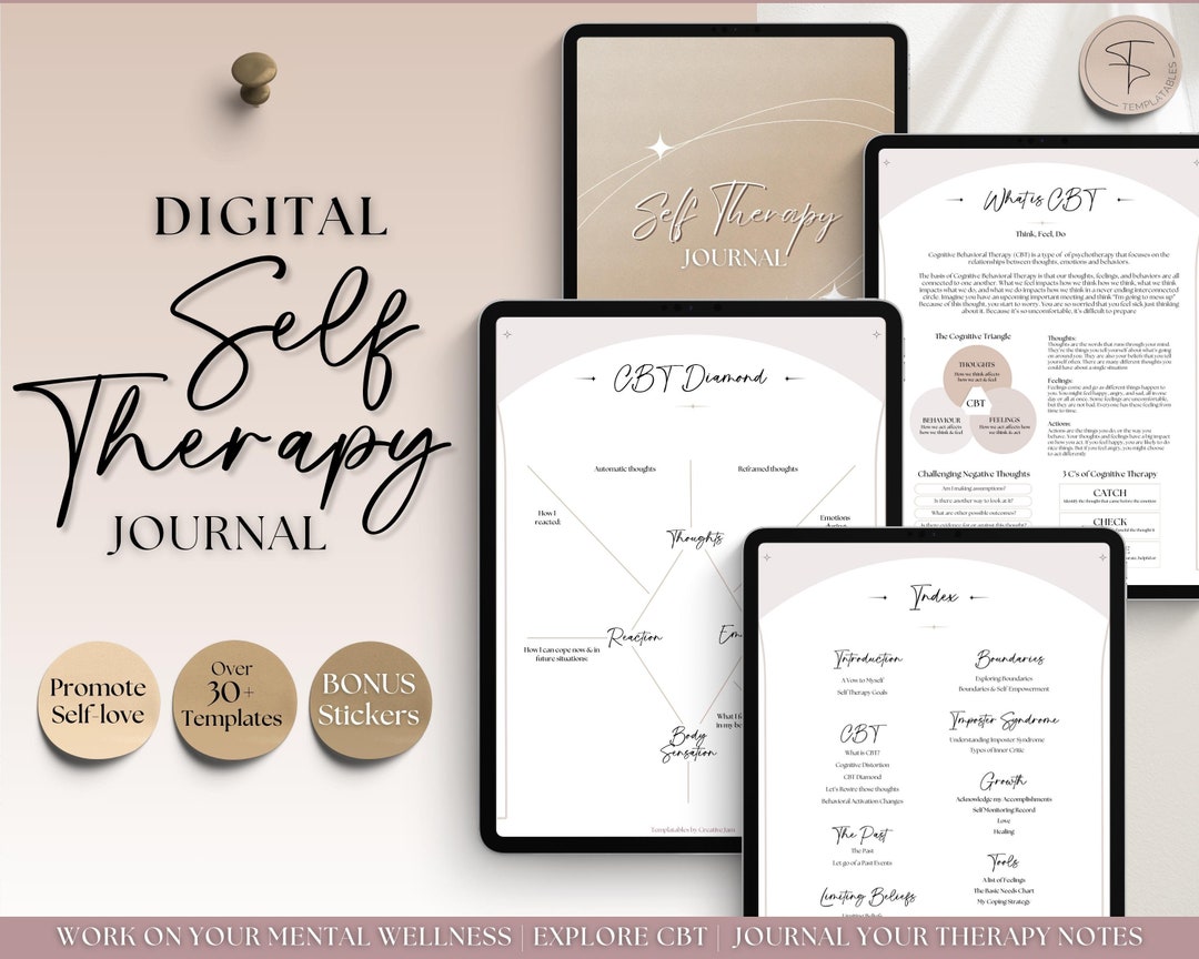 Digital Self Therapy Journal, Self-therapy Workbook, CBT, Guided ...