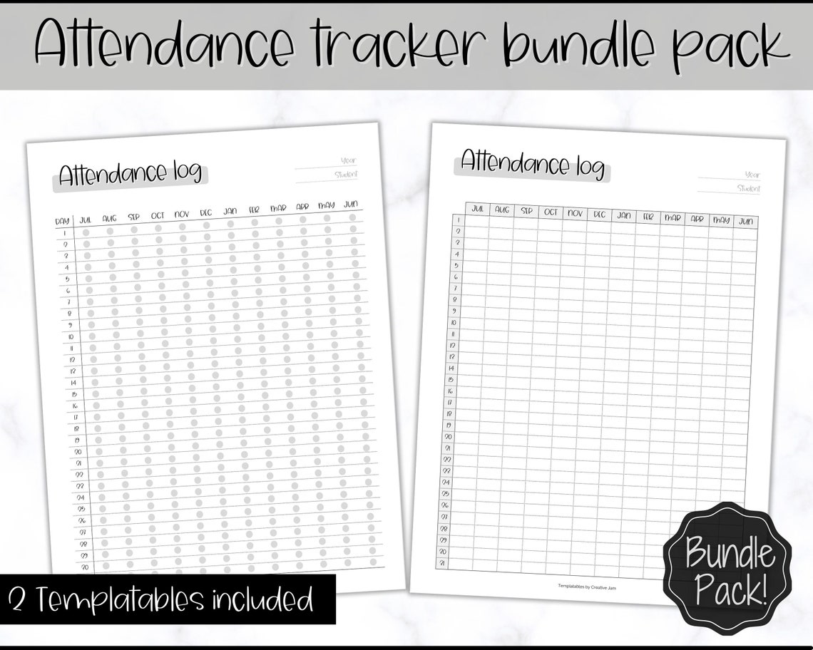 Attendance Log Attendance Tracker Sheet Printable Record - Etsy UK