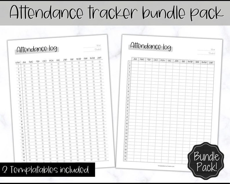 Attendance Sheet Attendance Record Tracker Printable Log - Etsy