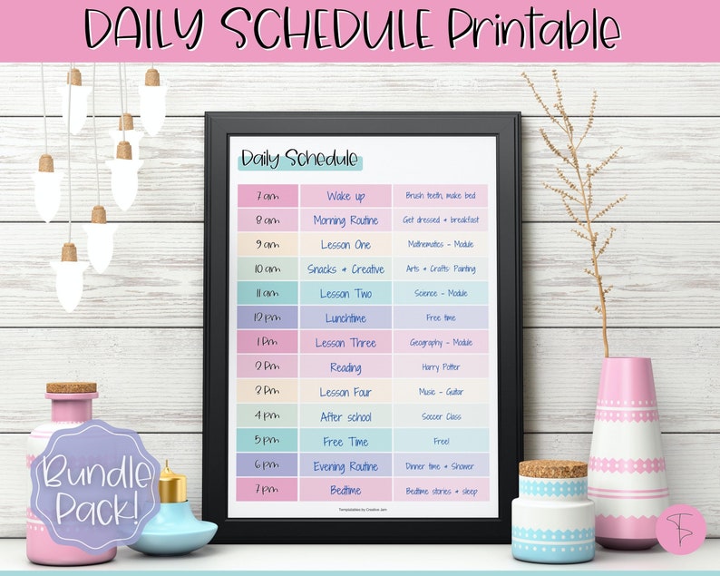 Kids Daily Schedule Homeschool Weekly Planner Daily Routine - Etsy