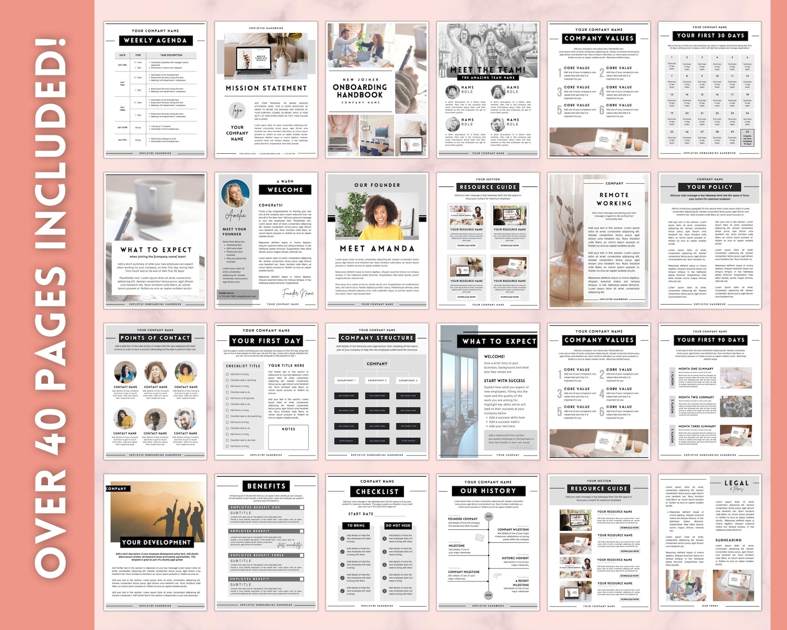Employee Onboarding Template, New Hire Handbook, Welcome Packet, New ...
