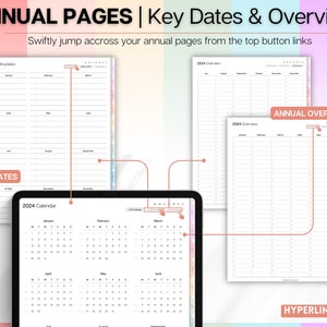 2024 Monthly Planner, Hyperlinked Digital Calendar, Monthly Planner ...