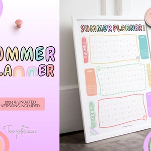2024 Summer Poster, COLORFUL Kids Summer Calendar, Summer Countdown ...