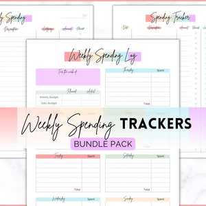 Weekly Spending Tracker, Printable Spending Log, Weekly Budget Planner, Weekly Expense Tracker ...
