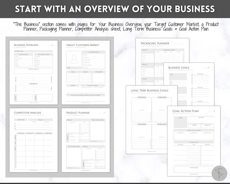Side Hustle Planner Printable BUNDLE, Small Business Planner, Side ...
