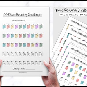 50 Book Challenge Printable, Reading Challenge BUNDLE, 50 Books, Kids ...