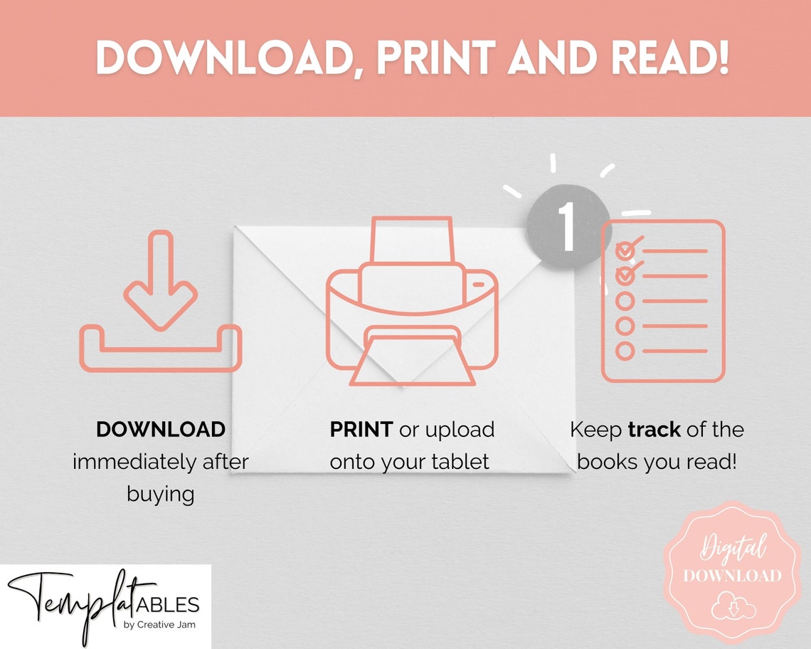 Book Tracker Printable, Bookshelf Reading Poster, Reading Tracker ...