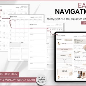 2025 Digital Planner, Goodnotes Planner, Daily, Weekly, Monthly Planner ...