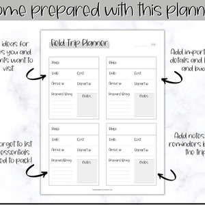 Field Trip Planner BUNDLE Printable Field Trip Log - Etsy