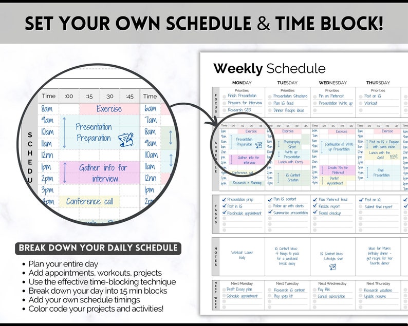 Weekly to Do List Printable, Weekly Schedule, Checklist PDF, Minimalist ...