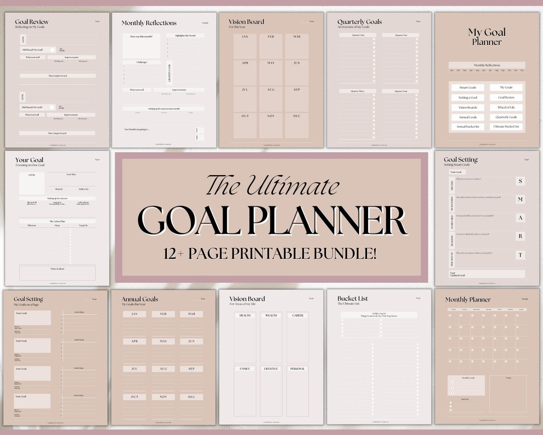Goal Planner BUNDLE, 2024 Goals Tracker, SMART Goal Setting Kit, New ...