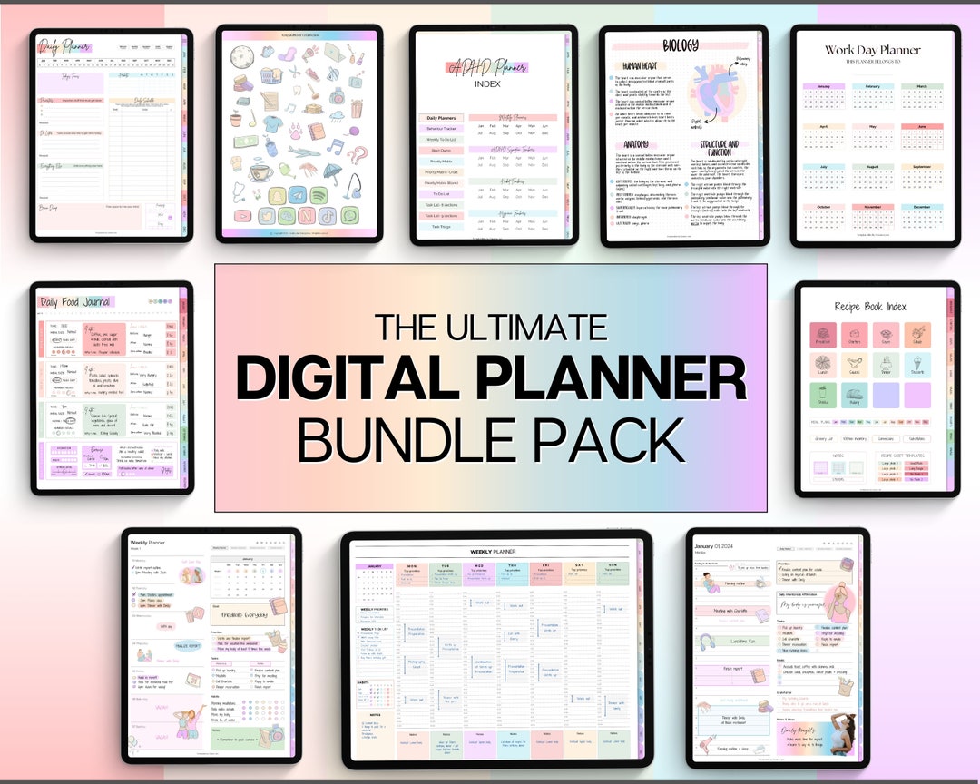 COLORFUL Digital Planner BUNDLE 2024 Goodnotes Daily Weekly Planner ...