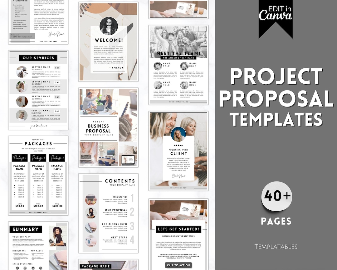 Business Proposal Template, Project Proposal, 40 Editable Canva ...