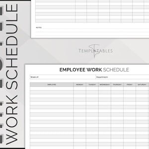 Employee Work Schedule, EDITABLE Employee Time Sheet Template, Weekly ...