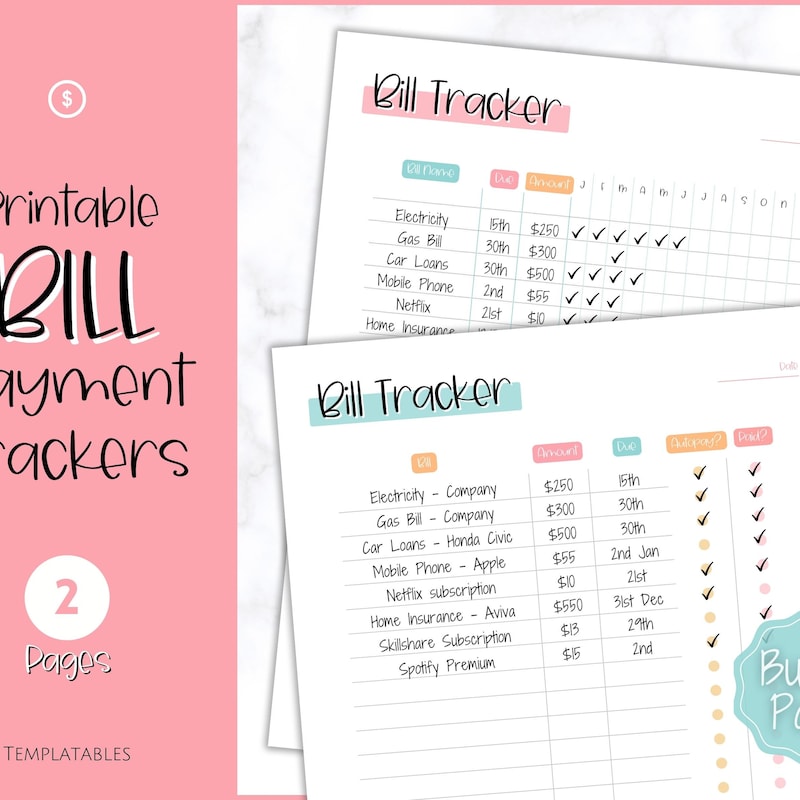 Printable Expenses List - Etsy