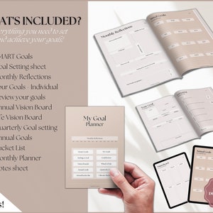 Goal Planner Printable BUNDLE, 2024 Goals Tracker, SMART Goal Setting ...