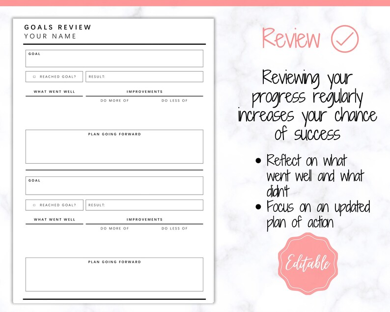 EDITABLE Goal Planner, 2024 Goals Tracker, Goal Planner Kit, 2024 New ...