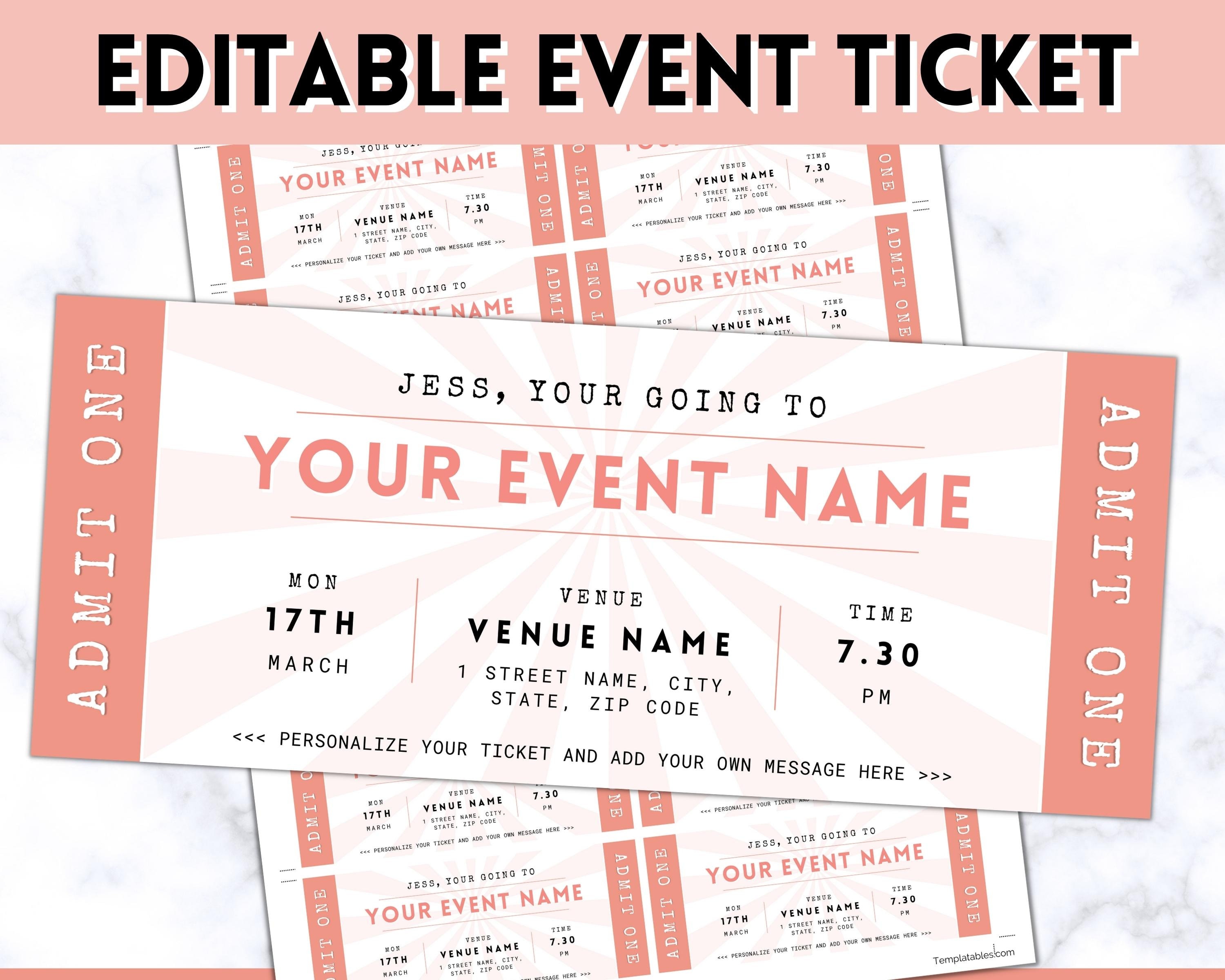 Blank Event Ticket Template