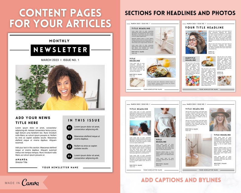 Newsletter Template, 45+ Editable Canva Templates, Monthly, Real Estate ...