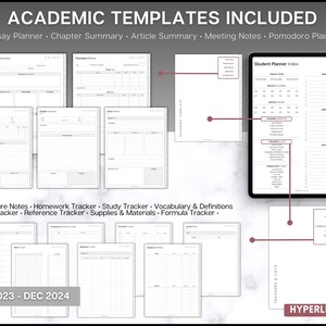 Digital Study Planner, 2023 - 2024 Digital Planner, Student Planner ...