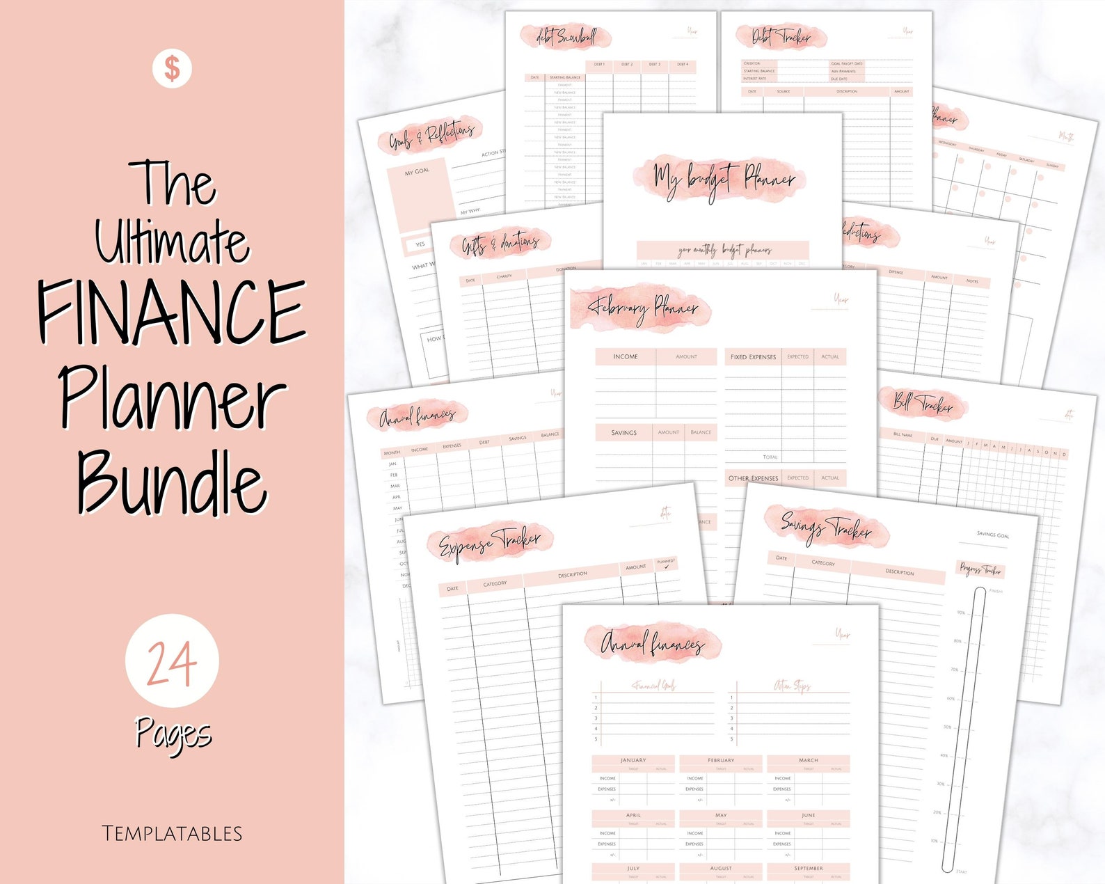 Financial Planner Printable BUNDLE Budget Template Savings - Etsy