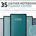 LEATHER Digital Notebook Covers, 35 Digital Planner Covers, Goodnotes ...