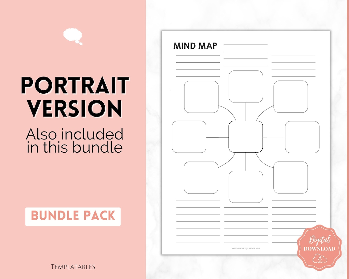 Mind Map Template Printable Mind Map Planner Study Guide - Etsy Australia
