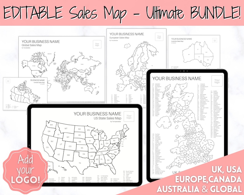 EDITABLE UK Sales Map Business Postcode Sales Map Color in - Etsy UK