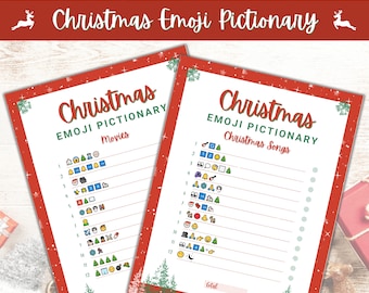 Christmas Emoji Pictionary Game Printable or Virtual Holiday - Etsy