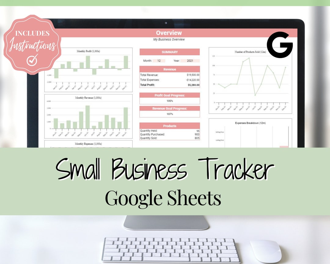 Small BUSINESS Tracker, Google Sheets Editable for Your Business ...