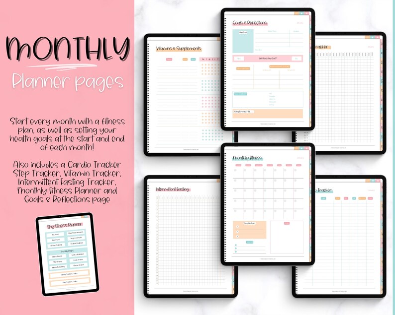 Digital FITNESS Planner Goodnotes Fitness Planner Fitness - Etsy
