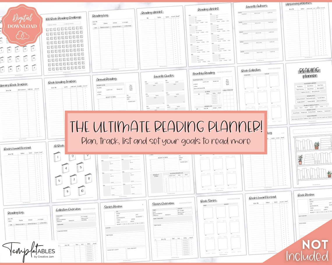 Book Tracker Printable, Bookshelf Reading Poster, Reading Tracker ...